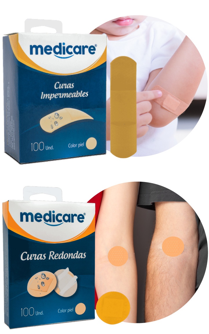 Usos de las curitas largas y redondas Medicare